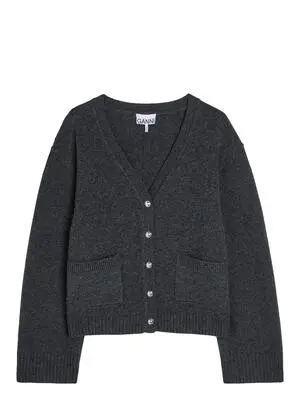 GANNI Wool Cardigan - Black