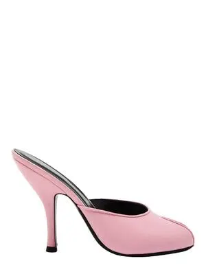 JUDE Date 105 Peep-Toe Leather Mules Light Pink