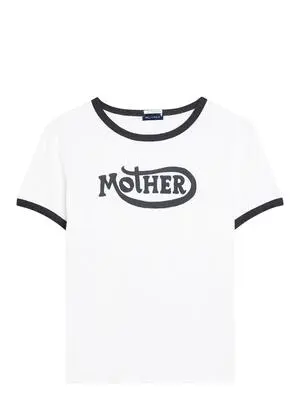 MOTHER Lil Goodie Ringer Logo-print T-shirt - White