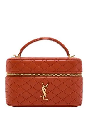 Saint Laurent Gaby Mini Quilted Top Handle Bag - Red