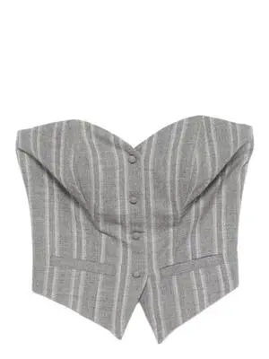 VESTIAIRE D'UN OISEAU LIBRE Striped Wool Corset - Grey
