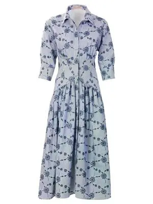 Silvia Tcherassi Indy Floral-print Midi Dress - White