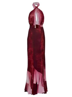 Silvia Tcherassi Raisa Halterneck Maxi Dress - Red