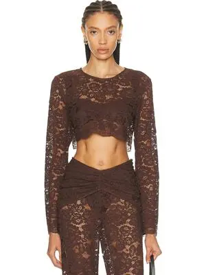 SHANI SHEMER Ella Crop Top - Espresso