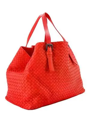 Bottega Veneta A-shape Intrecciato Nappa Large Tote Bag - Red