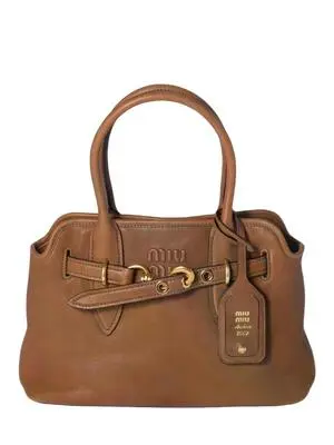 Miu Miu Aventure Leather Shoulder Bag - Brown