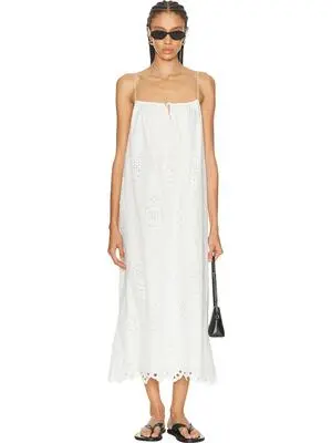 Matteau Broderie Cami Midi Dress - White