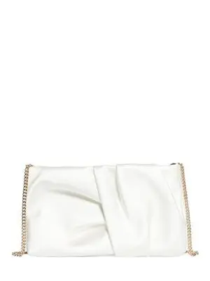 JIMMY CHOO Bonny Satin Clutch - Ivory