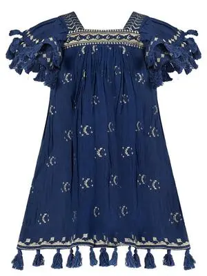 MER ST. BARTH Mini Sandrine Galaxy Embroidered Dress - Blue