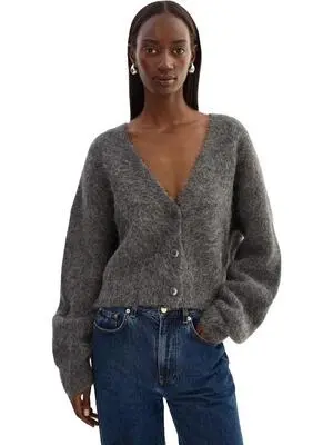 LAMARQUE Minnie Knit Cardigan - Heather Charcoal
