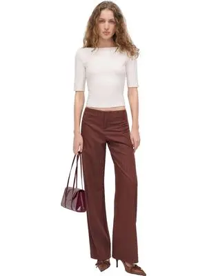 REFORMATION Vida Low Rise Pant - Brown