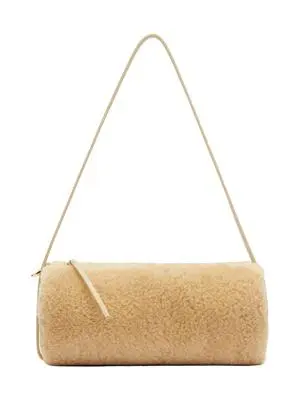 REFORMATION Simona Cylinder Shearling Bag - Natural