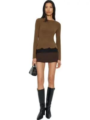 REFORMATION Hunter Knit Top - Brown