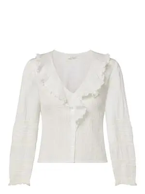 DÔEN Huguette Ruffled Blouse - White