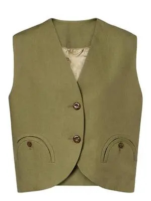 BLAZÉ MILANO Midday Sun Linen Vest - Green