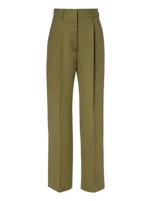 BLAZÉ MILANO Midday Sun Wide-leg Linen Pants - Green