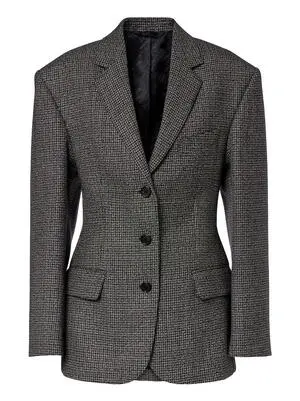 Acne Studios Houndstooth Wool Suit Jacket - Black