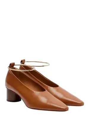 JIL SANDER Ring Leather Pumps - Brown