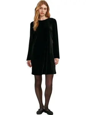 FINERY LONDON Hattie Velvet Mini Dress - Black
