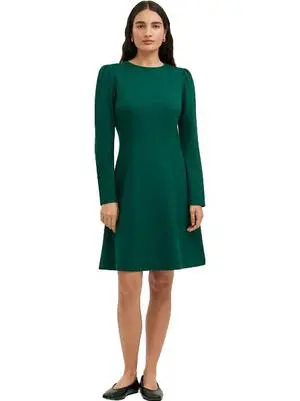 FINERY LONDON Eva Ponte Jersey A-line Dress - Bottle Green