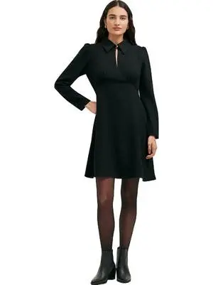 FINERY LONDON Sabine Collared Mini Dress - Black