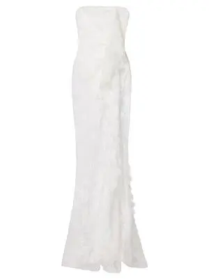 Christopher Esber Floating Draped Lace Gown - White