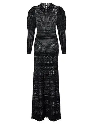 Isabel Marant Dione Open-knit Maxi Dress - Black