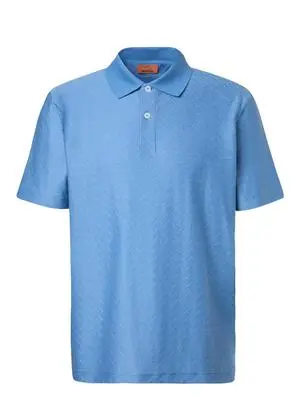 Missoni Zigzag Cotton Polo Shirt - Blue