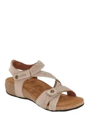 TAOS Trulie' Wedge Sandal - Stone Leather