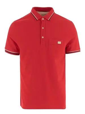 Valentino Garavani Vlogo Signature Piquet Cotton Polo Shirt - Red