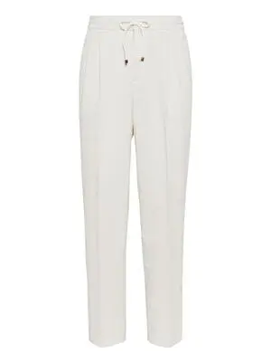 Brunello Cucinelli Velvet Trousers - White