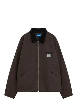 MARKET Denim Zip-up Jacket - Brown