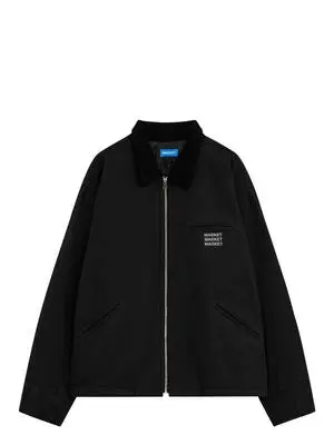 MARKET Denim Zip Up Jacket - Black