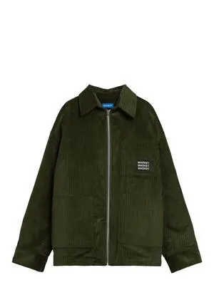 MARKET Velvet Zip Up Overshirt - Green