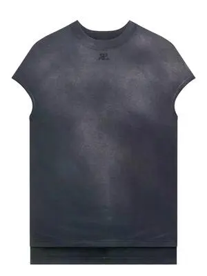 COURREGES Logo Embroidered T-shirt - Grey