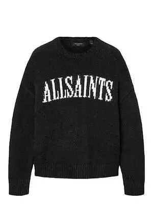 ALLSAINTS Stokes Logo-motif Wool And Alpaca-blend Jumper - Black/ecru Whi