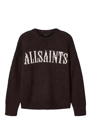 ALLSAINTS Stokes Logo-motif Wool And Alpaca-blend Jumper - Brown/ecru Whi
