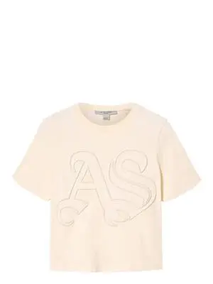 ALLSAINTS Lisa Brand-embroidered T-shirt - Pebble White