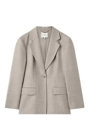 JOSEPH Single-breasted Tailored Wool Blazer - Powder Melange