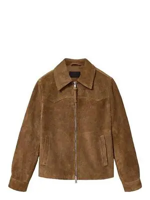 ALLSAINTS Dellcot Suede Jacket - Tobacco Brown