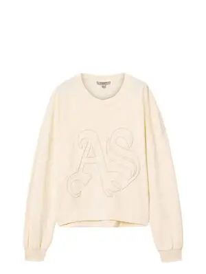 ALLSAINTS Lila Logo-embroidered Cotton Sweatshirt - Pebble White