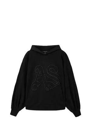 ALLSAINTS Artia Logo-embroidered Cotton Hoody - Black