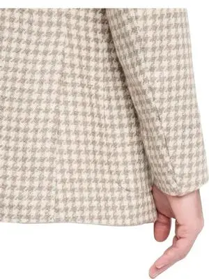 Isaia Houndstooth Cashmere Sport Coat - Beige