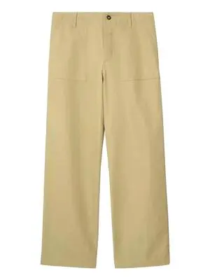 Burberry Logo-embroidered Trousers - Neutrals