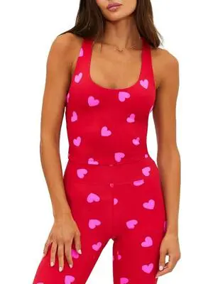 Beach Riot Yara Heart Print Tank - Royal Red