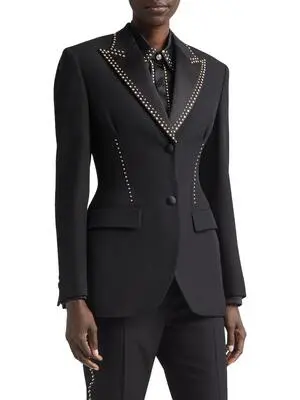 Versace Wool Grain De Poudre Jacket - Black