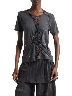 Collina Strada Paint Splatter T-shirt - Splatter Washed Black