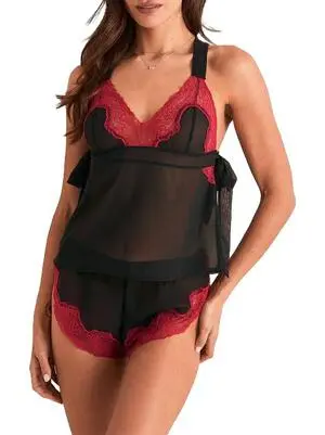 ADORE ME Camisole And Flutter Short Set - Black