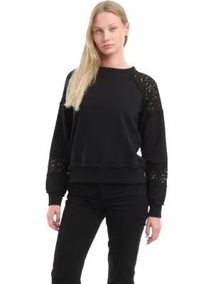 WILT CLOTHING Sweatshirt With Lace Details - Black