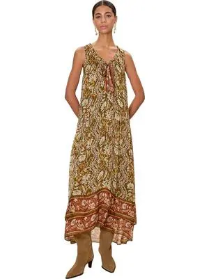 Rebecca Taylor Isha Printed Sleeveless Dress - Pesto Combo